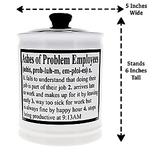 Cottage Creek Ashes of Problem Employees Piggy Bank, Funny Candy Jar, Boss Gifts