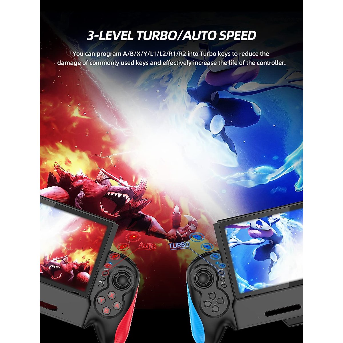 EcRonadX Switch Controllers, Compatible with Nintendo Switch/OLED, One-Piece Switch Pro Controller Replacement for Joypad, Switch Handheld Grip Suitable for Big Handheld Players