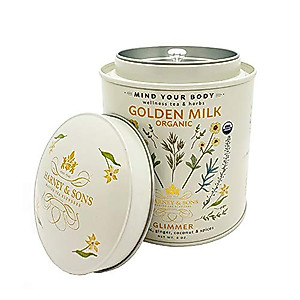 Harney & Sons Golden Milk Powder, Turmeric, Ginger, Coconut & Spices, 8 oz Tin