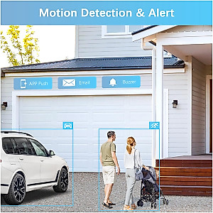 【2-Way Audio & Dual Antenna Enhanced】 90ft Night Vision Outdoor Wireless Security Camera System, Wireless Surveillance Camera System, WiFi Video Surveillance, Home Security Cameras
