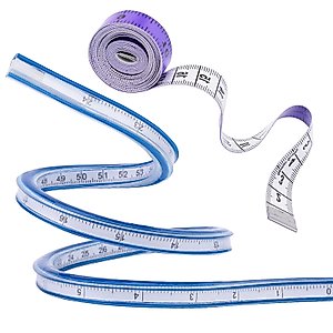 Kollase Flexible Ruler, Curve Ruler 60cm/24in, Sewing Ruler, Curve Ruler for Pattern Making, for Quilting and Sewing with 1 Tape Measure, Quilting Tolls and Supplies