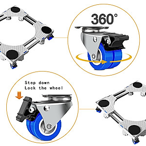 IREMMO Adjustable Base for Washer and Dryer Stand Upgrade Double Tube Movable with Wheels for Dryer Washing Machine Mini Refrigerator Stand