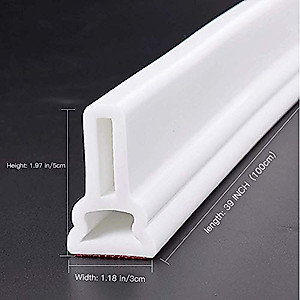 OUEEGER Collapsible Shower Water Guard 39 Inch, Shower Threshold Water Dam, Shower Water Stopper for Bathroom Kitchen Bathtub