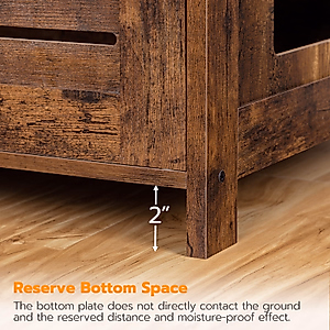 HOOBRO 2-Tier Cat Litter Box Enclosure, Double Layer Hidden Litter Box Furniture, Shutter Storage Cabinet, Multifunctional Hidden Cat Litter Box with Large Storage Space, Rustic Brown FG45MW01