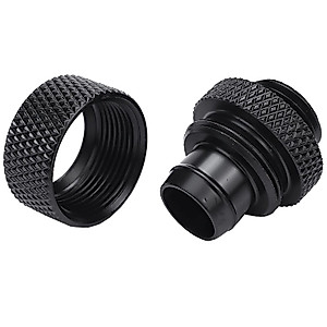 Dracaena 6 Pack G1/4" Thread to 3/8" ID, 5/8" OD Compression Fitting for Soft Tubing, Soft Tube Connectors for Computer Water Cooling System, Black
