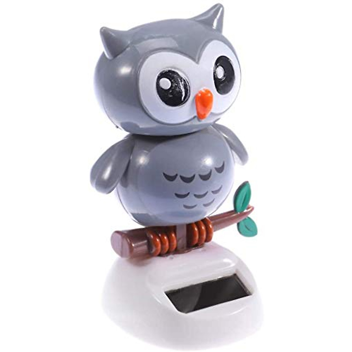 Solar Powered Toy Owl Dancing Toy Animal Shaking Head Car Ornament Dashboard Decoration Auto Accessories - Grey
