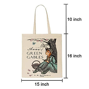 Universal Zone Literary tote bag. Handbag with book design. Book Bag. Library bag. Market bag (Anne of Green Gables)