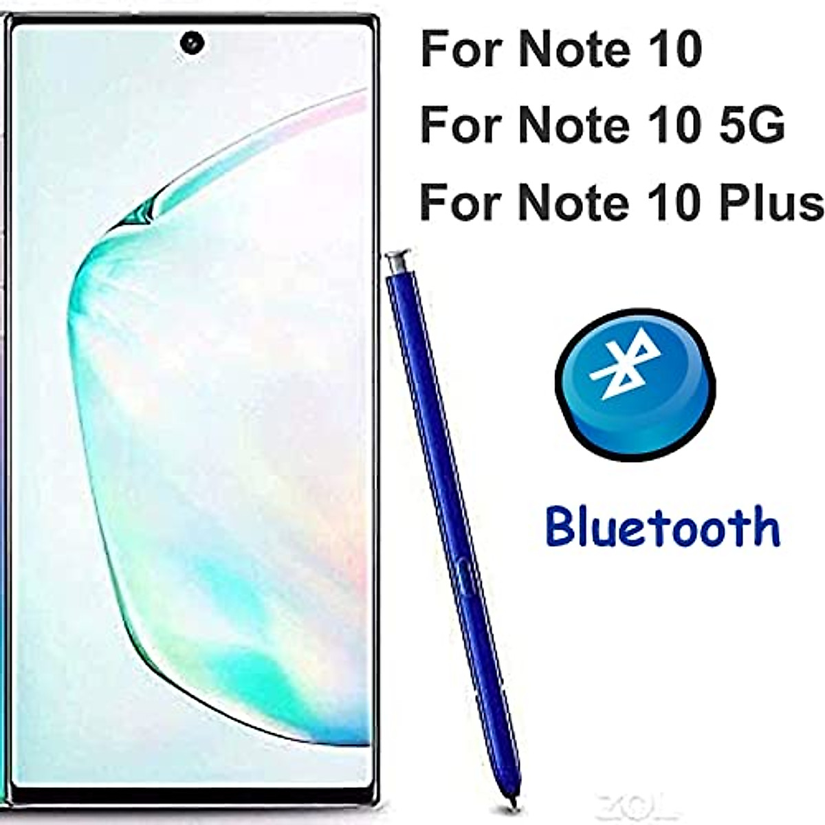 Galaxy Note 10 S Pen with Bluetooth Replacement StylusTouch S Pen for Samsung Galaxy Note 10, Note 10+ Plus 5G All Versions Touch Stylus Pen(Aura Glow Silver)