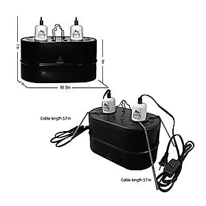 MCLANZOO Dual Reptile Light Fixture Deep Dome,UV Lamp Fixture for Reptiles Terrarium with Two Independent Switches Heat Lighting Lamp Kit.