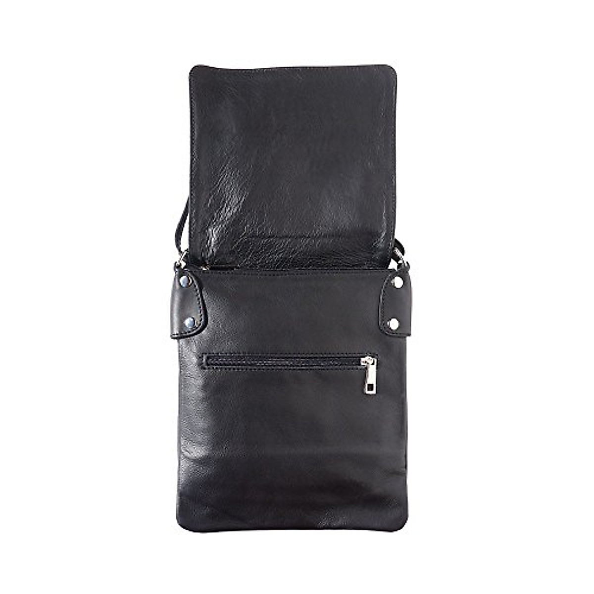 LaGaksta Ashley II Italian Soft Leather Shoulder Crossbody Bag -Black,Small