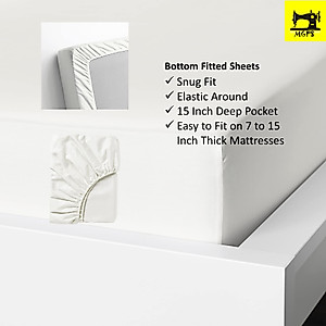 MGPS 400 Thread Count - 100% Pure Egyptian Cotton - 4 Piece Sheet Set, Fits Upto 15" Deep Pocket, Smooth & Soft Sateen Weave - |Queen, Chocolate Solid|