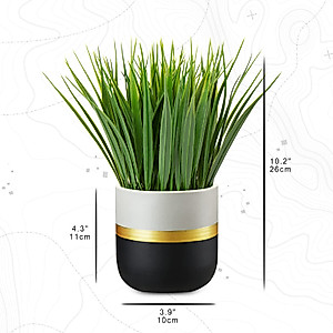 Artificial Plants Small Faux Plant Decor Fake Potted Plant Faux Plants in Pots Fake Grass Pot for Home Table Office Desk Room Bathroom House Indoor Decorative Gifts