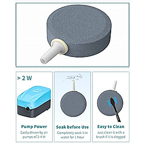 Pawfly Aquarium Air Stone Disc Bubbler 1.5 Inch Bubble Release Tool Round Oxygen Diffuser for Nano Air Pumps Fish Tanks Buckets Small Ponds and DWC Reservoirs, 8 Pack