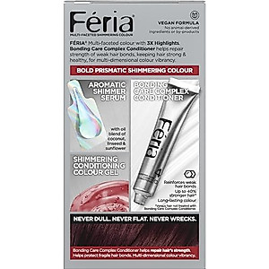 L'Oreal Paris Feria Multi-Faceted Shimmering Permanent Hair Color, 36 (Chocolate Cherry) Deep Burgundy Brown, Pack of 1 Hair Dye Kit