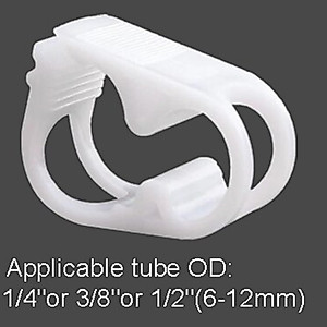 Plastic Tubing Clamps, Adjustable Tube Clamp Shut Off Hose Clamp for 1/4" - 1/2" Tube O.D.Water Flow Control Hose Clip Laboratory Pinch Valve, Control Wine Beer Bottle Infusion Bottle - White (6 Pcs)