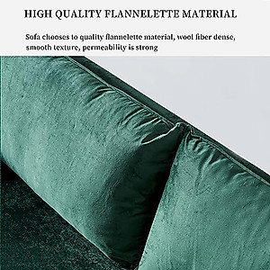 71" Velvet Sofa with Pocket Mid Century Modern Couch Futon Loveseat Sofá Chair Large Lounge Couch 3 Seater Couch for Dorm, Apartment,Room,Compact Living Space,Weight Capacity Up to 700 Lbs,Green