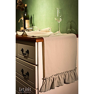 Letjolt Cotton Shabby Chic Table Runner Farmhouse Table Runner 12x72 Inches Rustic Table Ornaments, Natural
