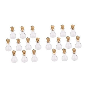DECHOUS 2sets Small Bottle Alternative Mini Glass Bottle with Cork Cap Craft Diy for Home Decor Friends 10pcs*2