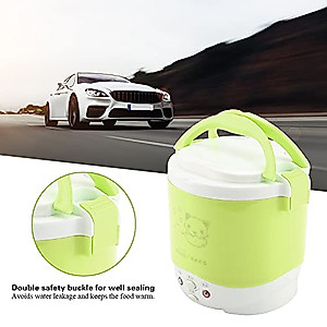 Fdit Rice Cooker, 12V 100W 1L Electric Portable Multifunctional Rice Cooker Suitable for Car Food Steamer (Green)