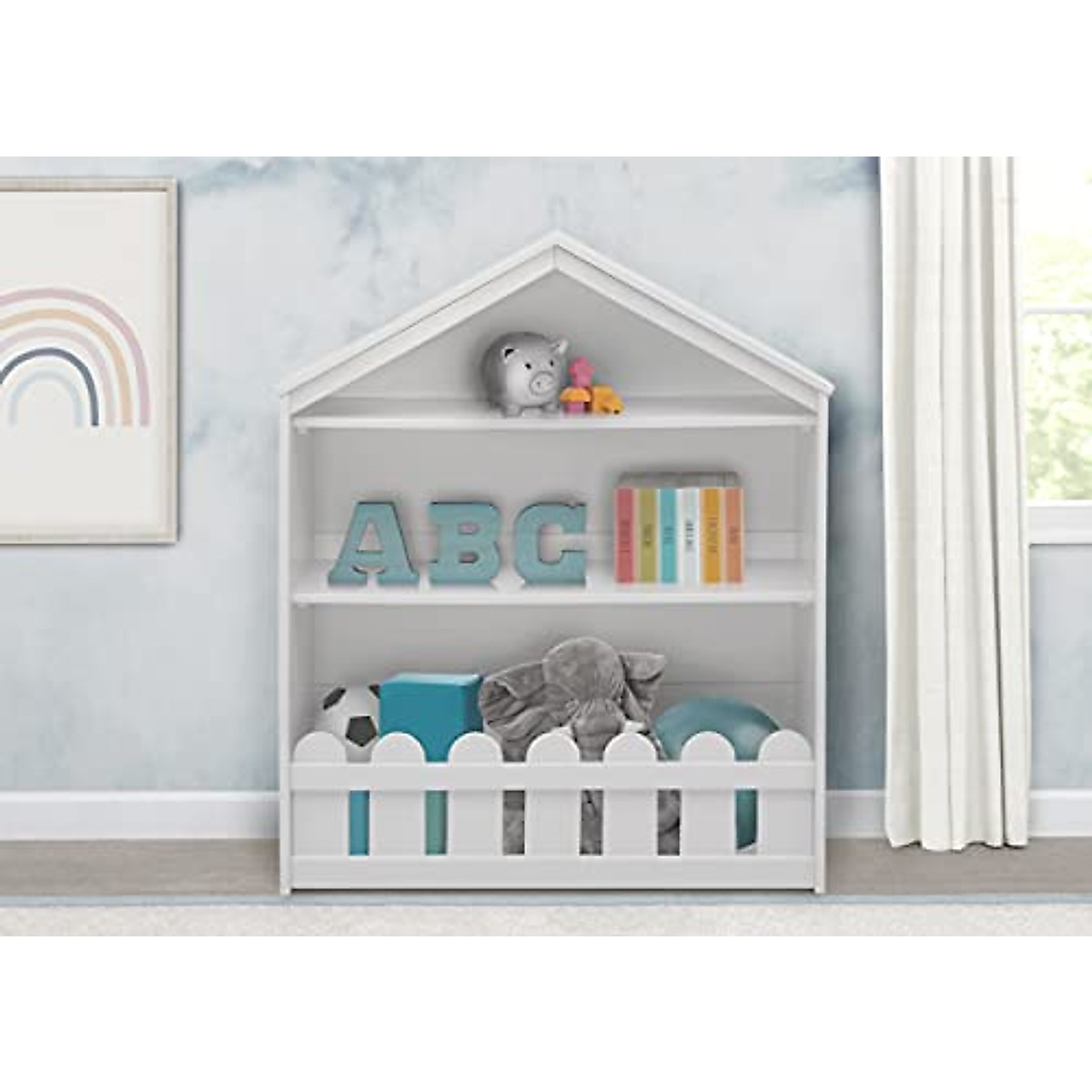 Serta Happy Home Storage Bookcase - Ideal for Books, Decor, Homeschooling & More, Bianca White