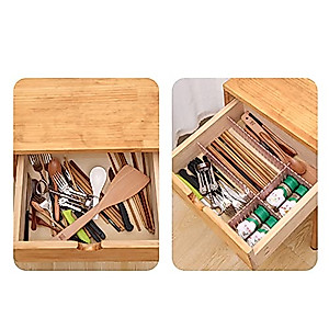 plplaaoo Adjustable Drawer Organizer, 4PCS Drawer Divider, Plastic Drawer Storage Partition, Home Adjustable Clapboard for Socks, Underwear, Makeup, Can Help Tidy Kitchen, Bedroom (37 * 7cm-White)