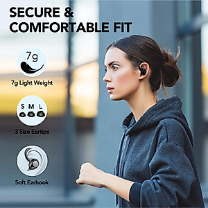 taobosec Bluetooth Headphones, Bluetooth Earbuds, HiFi Stereo Sound, Bluetooth 5.1, IPX7 Waterproof, 50 Hours Playtime with Charging Case, Suitable for Work, Games