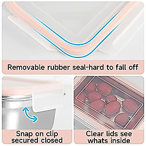 MOZAOUSA Stainless Steel Food Storage Containers with Lids,Leakproof Bento Lunch Box Containers,Airtight Bento Boxes Set of 3 for Adults,Stackable Snack Food Prep Containers for Kitchen & Travel
