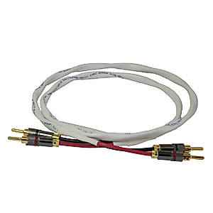 Blue Jeans Cable Ten White Speaker Cable, with Welded Terminations (Single Cable - for one Speaker), Assembled in USA (10 Foot, Bananas to Bananas)