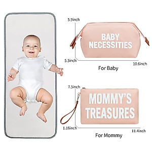 KABAQOO Mommy Bag for Hospital, Diaper Bag Tote with Changing Pad, Hospital Bags for Labor and Delivery, Large Travel Diaper Tote for Boys & Girls, Pink