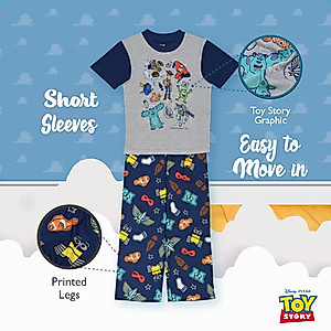 Disney Boys' Little 3-Piece Loose-fit Pajama Set, Soft & Cute for Kids, Pixar Fun 3, 4
