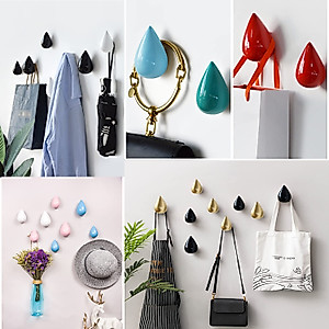 E Support Simple Water Drop Shaped Coat Hanger Wall Mounted Decorative Hooks Hat Rack for Hanging Bathroom Dressing Room Decoration