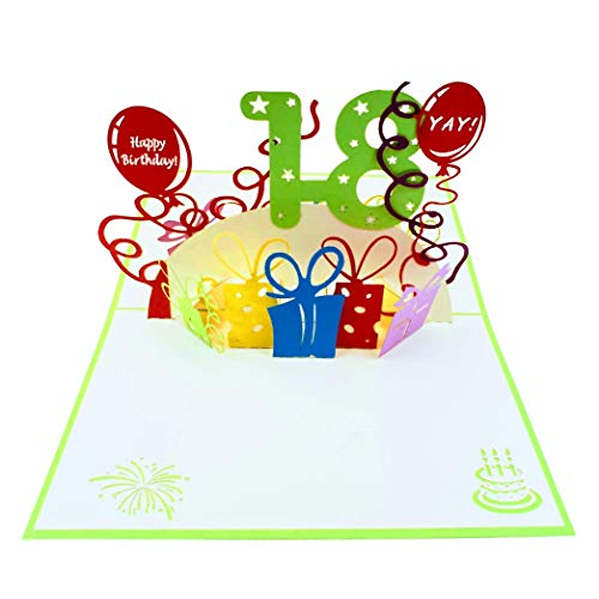 iGifts And Cards Happy 18th Birthday 3D Pop Up Greeting Card - Eighteen, Awesome, Cute, Unique, Special Occasion, Fun, Best Friend, Cool, Congratulations, Super Presents