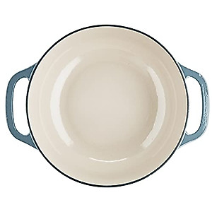 Lodge EC6D34 Enameled Dutch Oven, 6 Qt, Storm Blue & Enameled Cast Iron and Stoneware Care Kit, 12 oz