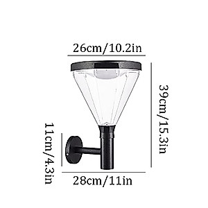 Bedroom wall lights, Wall Sconces, Outdoor Exterior Wall is Modern and Simple Wall Lantern Solar Energy-Saving LED Without Wiring Wall Sconce IP65 Waterproof Light Control Patio Light PC Lampshade Ext