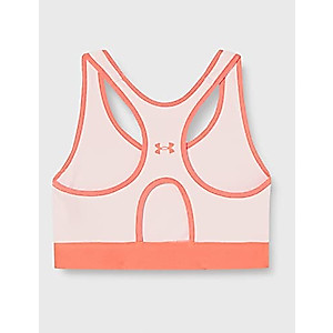 Under Armour Women's Armour Mid Keyhole Sports Bra , Retro Pink (676)/Quirky Lime , X-Large