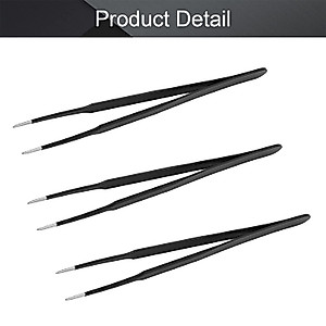 UToolmart 3PCS Precision Tweezers Set, Upgraded Anti-Static Stainless Steel Tweezers, Length: 122mm