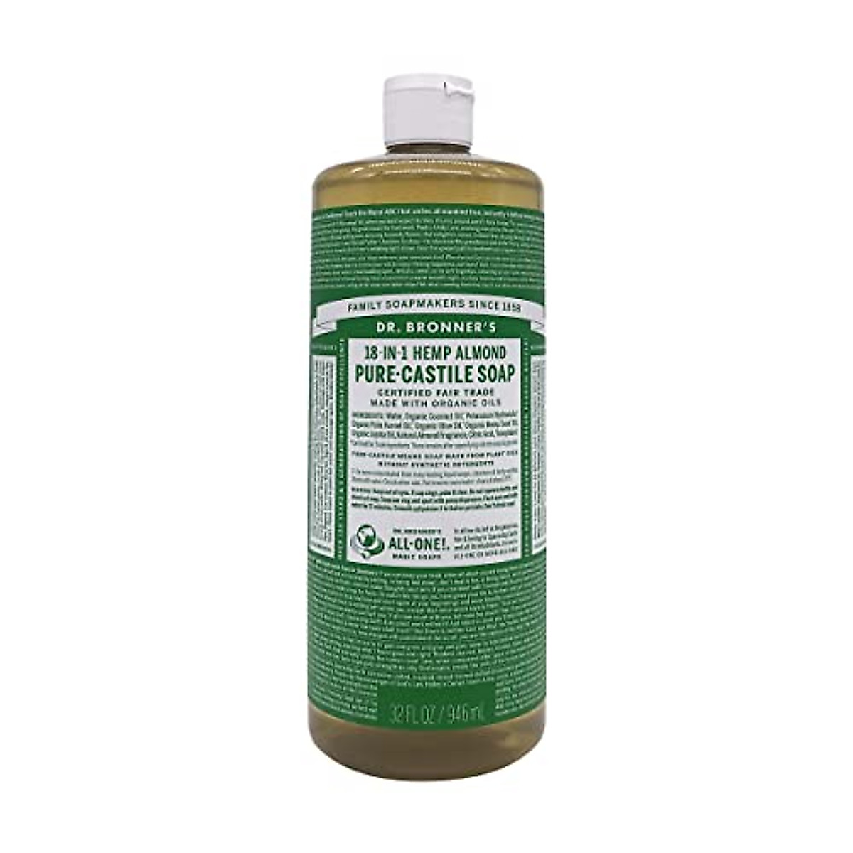 DR BRONNERS Almond Castile Soap, 32 FZ