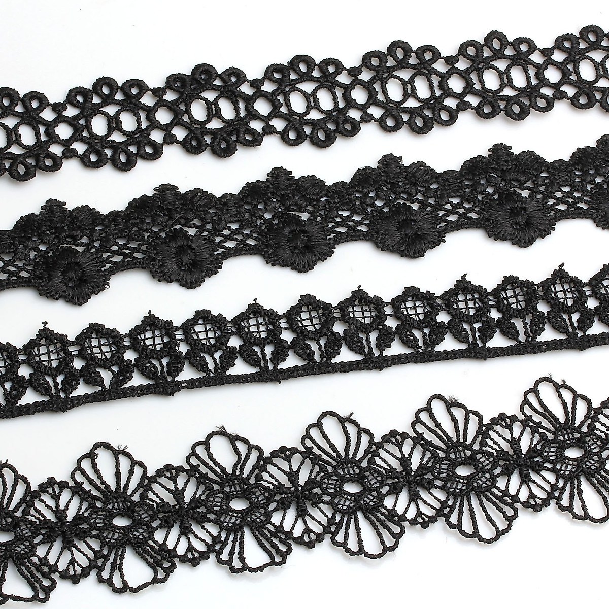 MILAKOO 8 Pcs Women Black Lace Choker 1.2" Width Necklace for Women Best Gifts