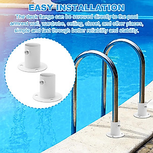 Pool ladder brackets Stainless Steel Deck Flanges, for above Ground Pool Ladder 1.5" also for Handrails Closet Rod Flange (2 pcs)