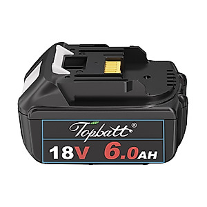 Topbatt 18 V 6.0Ah Lithium-ion BL1830 Replacement Battery Suitable for Makita 18V Battery BL1815 BL1820 BL1820B BL1830B BL1835 BL1840 BL1850 BL1860 Cordless Power Tools