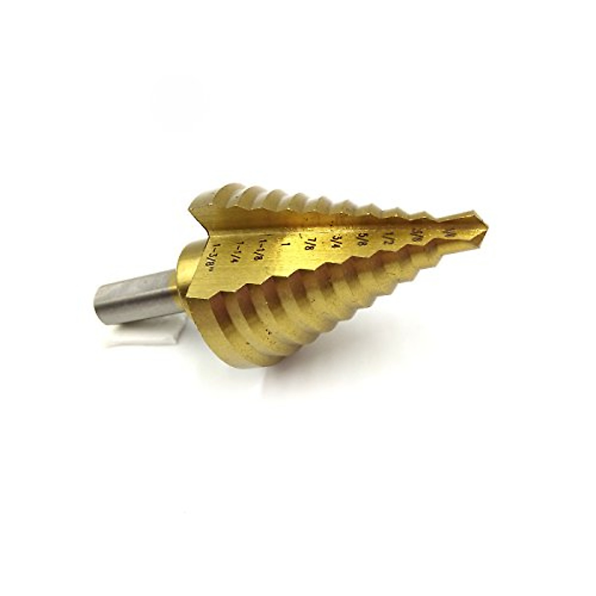 Innetoc 3/8" Shank Titanium Step Drill Bit, 1/4' to 1-3/8' in 1/8' Increments with SafePlastic Case|10 Steps