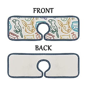 Absorbent Kitchen Faucet Mats 4 Pieces Colorful Pets Funny Faucet Sink Splash Guard Bathroom Counter and RV,Faucet Counter Sink Water Stains Preventer