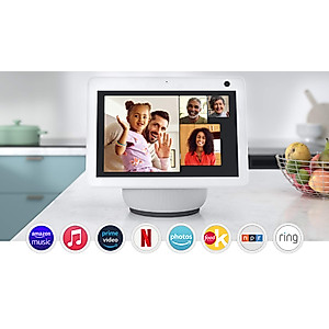 Ring Outdoor Smart Plug with All-new Echo Show 10 (3rd Gen) - Glacier White