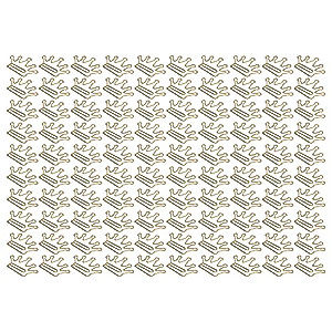 100Pcs Cute Paper Clips Bookmark Marking Document Organizing Clip Electroplating Process Gold Paper Clips for Home(Crown Modeling)