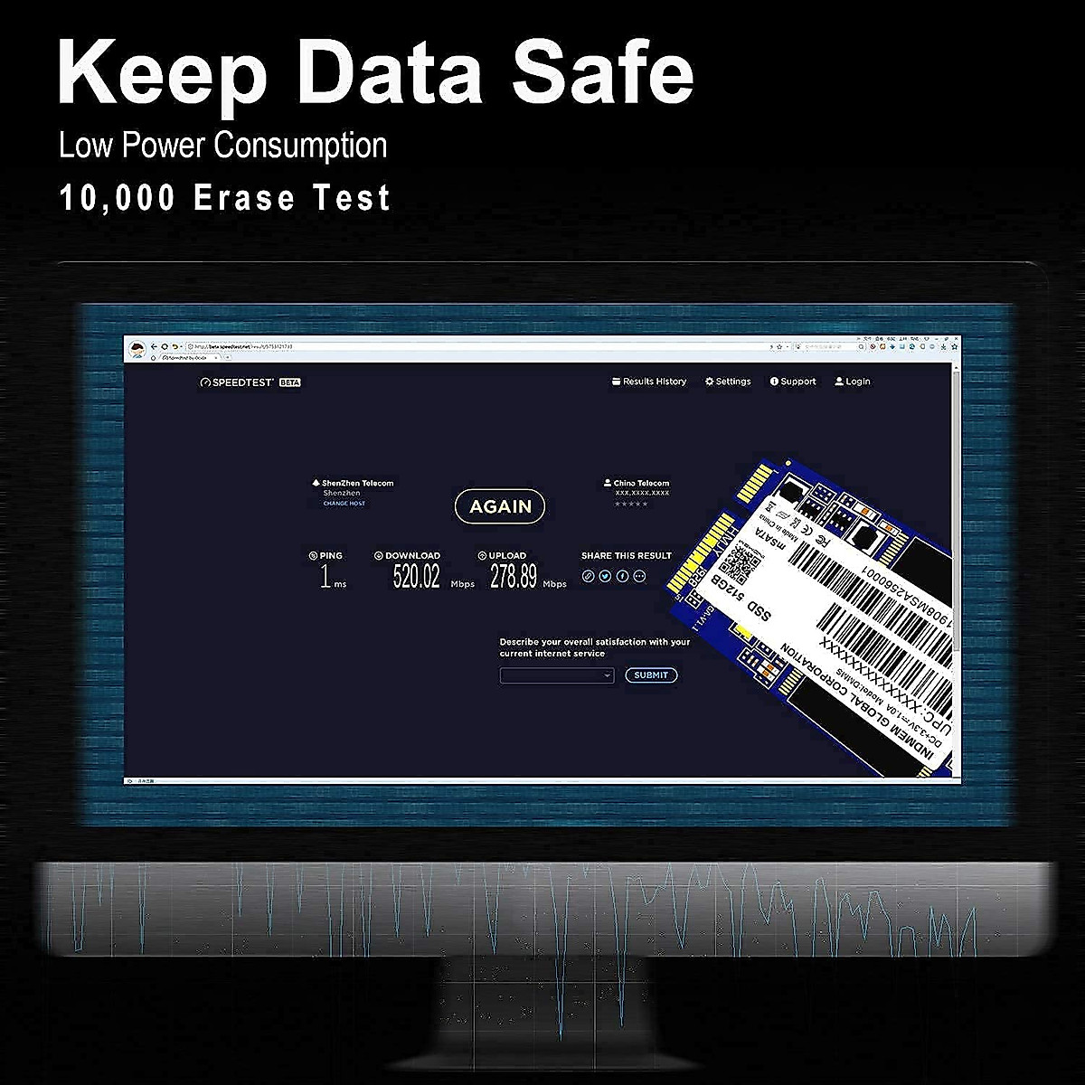 INDMEM mSATA to USB 3.0 Enclosure with 512GB mSATA SSD