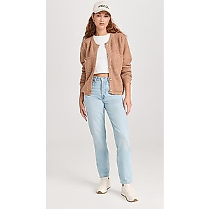 Line & Dot Women's Khloe Cardigan, Taupe, Tan, L