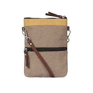 Mona B. Recycled, Upcycled Vintage Bike Canvas Collection with Vegan Leather Trim (Trust The Journey-Crossbody)