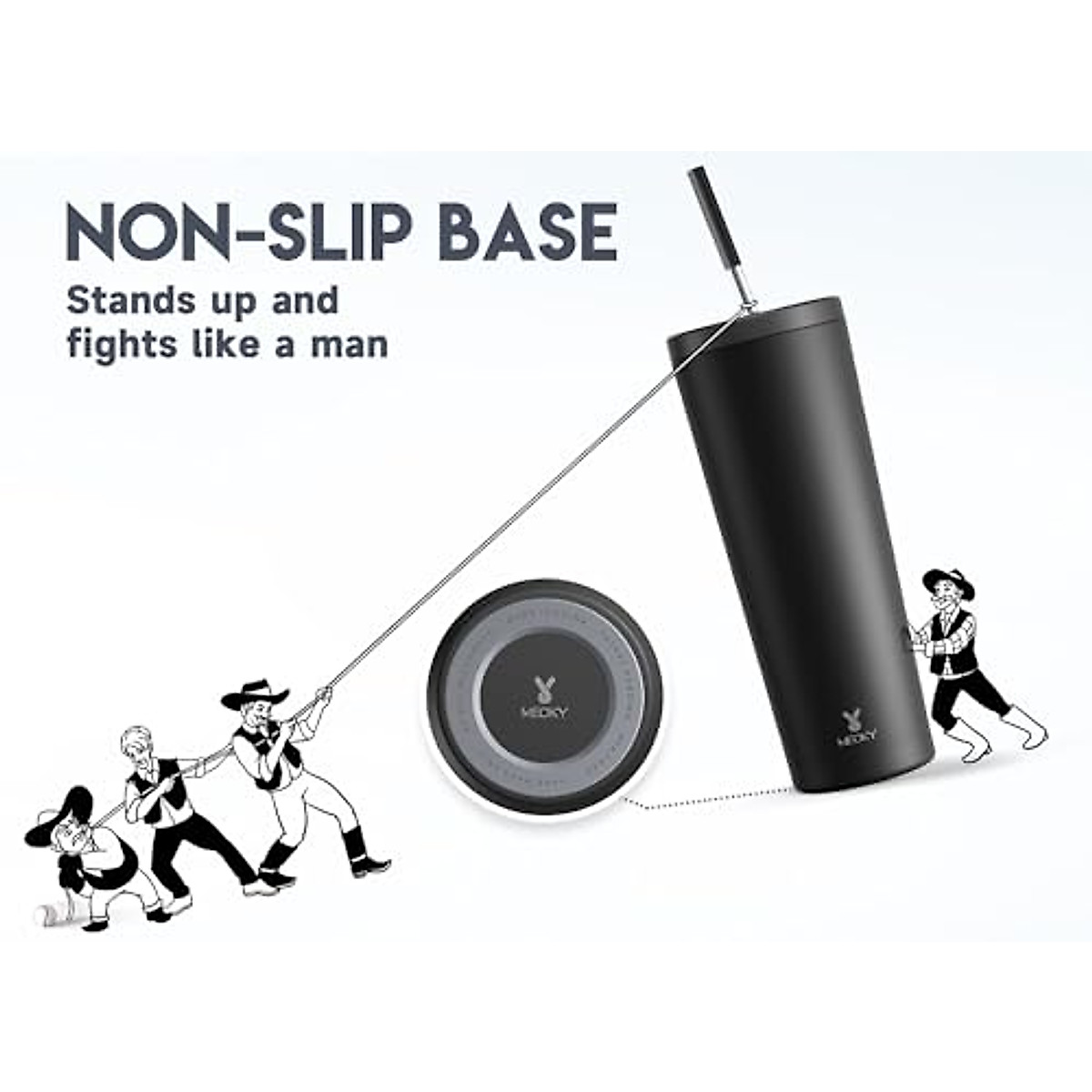 Meoky 30 oz Insulated Tumbler with Lid and Straw, Stainless Steel Vacuum Insulated Tumbler, Keeps Cold for 24 Hours, 100% Leak Proof, Fits in Car Cup Holder (Night)