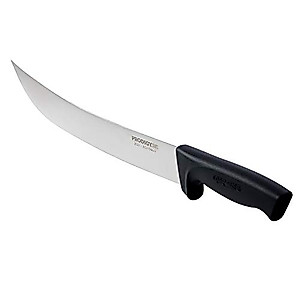 Ergo Chef Prodigy Series 12-Inch Cimeter - Curved High Carbon Stainless Steel Blade - Breaking Knife - Butcher's Meat Knife, Ergonomic Non-Slip Handle, Black