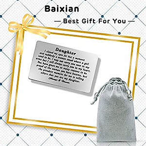 Jielahua Engraved Wallet Card for Daughter's Graduation, Birthday, Christmas - Gift from Mom, Dad, Proud of Daughter
